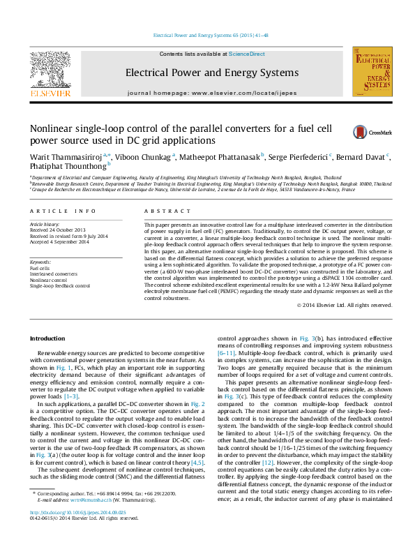 (PDF) Nonlinear single-loop control of the parallel converters for a ...