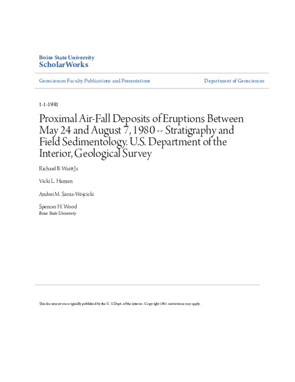 (PDF) Proximal Air-Fall Deposits of Eruptions Between May 24 and August ...