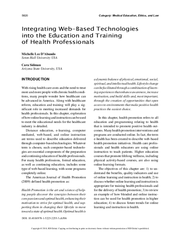 (PDF) Integrating Web-Based Technologies Into the Education and ...