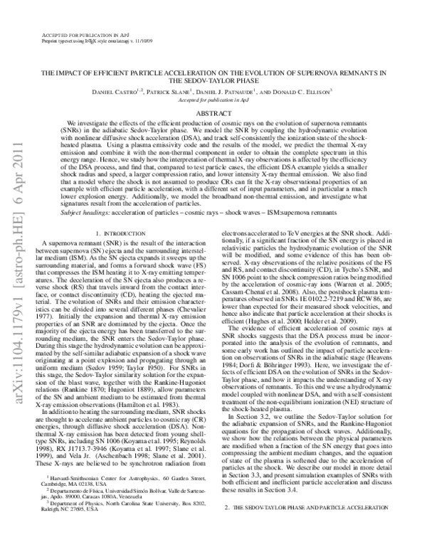 (PDF) The Impact of Efficient Particle Acceleration on the Evolution of ...