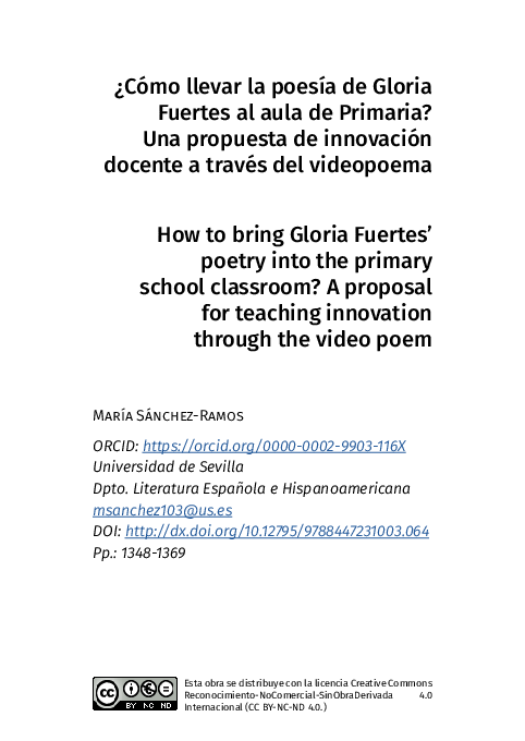 (PDF) ¿Cómo llevar la poesía de Gloria Fuertes al aula de Primaria? Una ...
