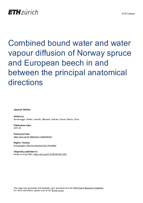 (PDF) Combined bound water and water vapour diffusion of Norway spruce ...