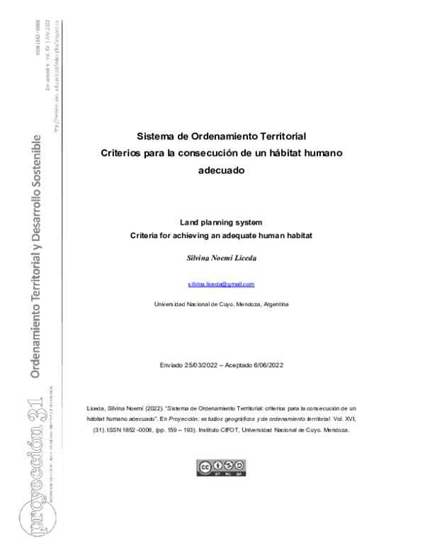 (PDF) Sistema de Ordenamiento Territorial - criterios para la consecución de un Hábitat Humano ...