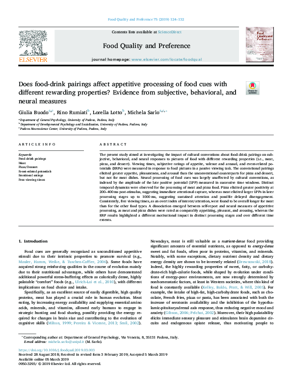(PDF) Does food-drink pairings affect appetitive processing of food ...