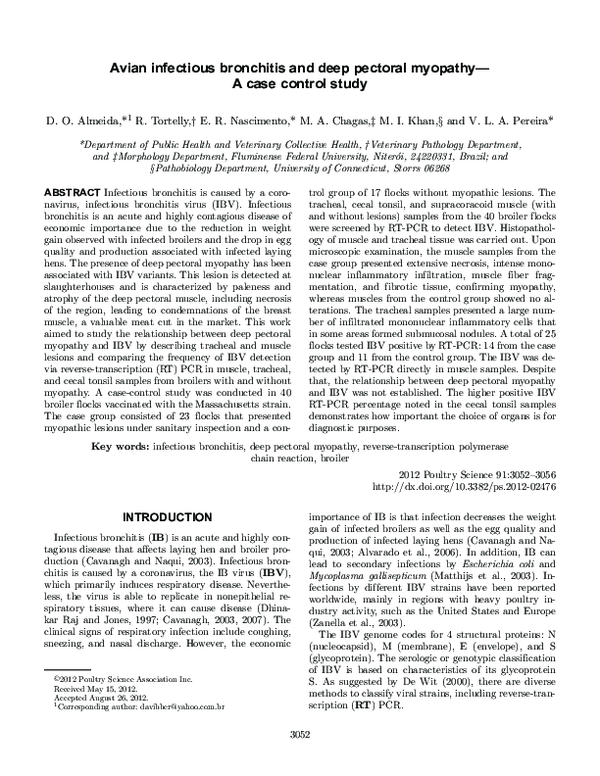 (PDF) Avian infectious bronchitis and deep pectoral myopathy—A case ...