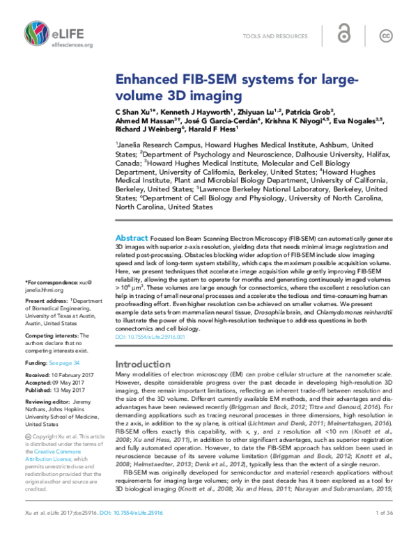 (PDF) Enhanced FIB-SEM systems for large-volume 3D imaging
