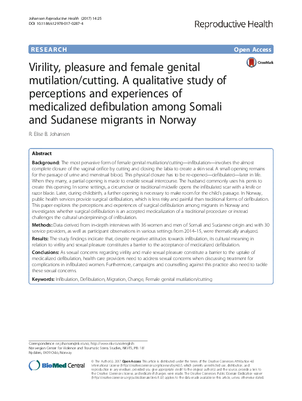 (PDF) Virility, pleasure and female genital mutilation/cutting. A ...