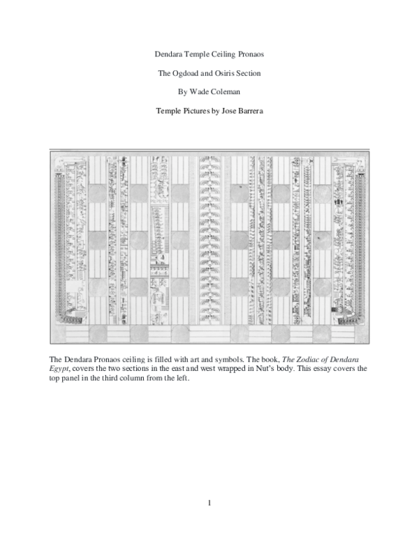 (PDF) DENDARA CEILING PRONAOS OGDOAD and OSIRIS SECTION
