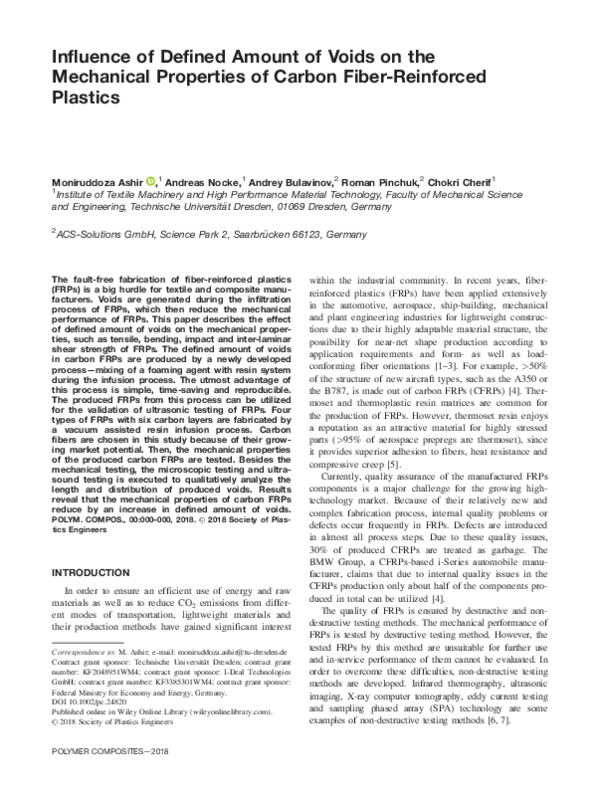 (PDF) Influence of defined amount of voids on the mechanical properties of carbon fiber ...