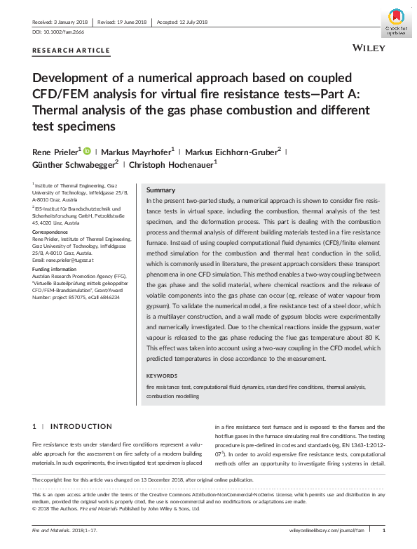 Pdf Development Of A Numerical Approach Based On Coupled Cfdfem