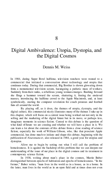 (PDF) Digital Ambivalence: Utopia, Dystopia, and the Digital Cosmos