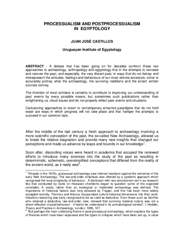 (PDF) Processualism and Postprocessualism in Egyptology, GM 267, 2022
