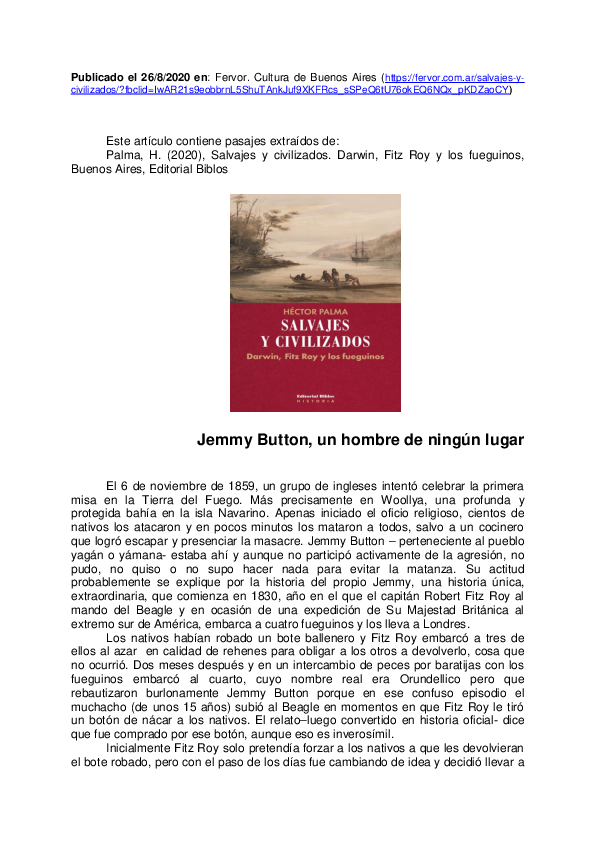 (PDF) Jemmy Button Un hombre de ningun lugar