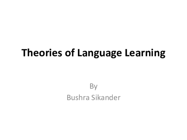 (PPT) Theories of Language Learning