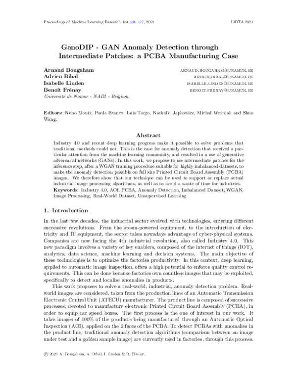 (PDF) GanoDIP-GAN Anomaly Detection through Intermediate Patches: a ...