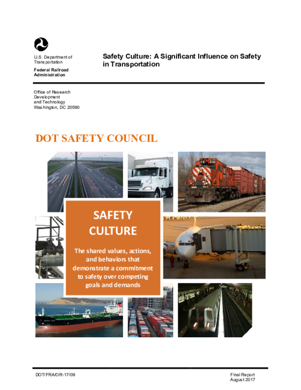 (PDF) Safety culture : a significant influence on safety in transportation