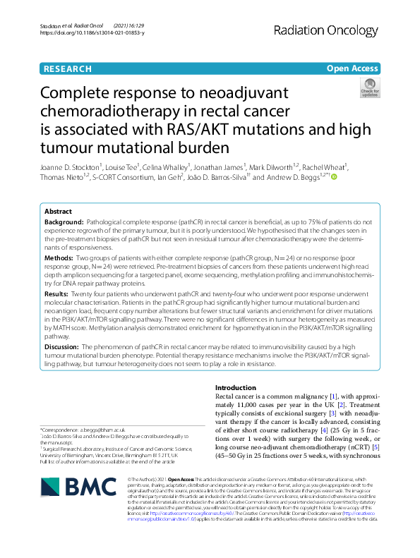 (PDF) Complete response to neoadjuvant chemoradiotherapy in rectal ...