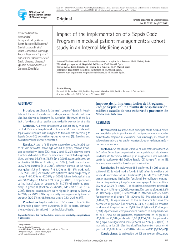 (PDF) Impact of the implementation of a Sepsis Code Program in medical ...