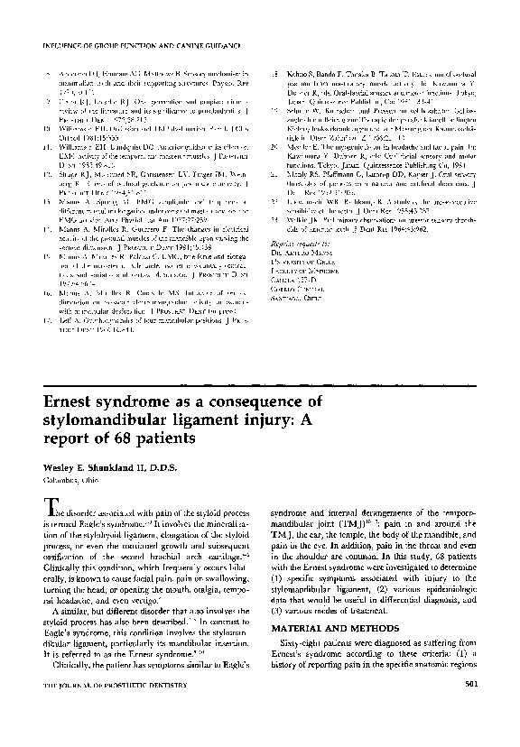 (PDF) Ernest syndrome as a consequence of stylomandibular ligament ...