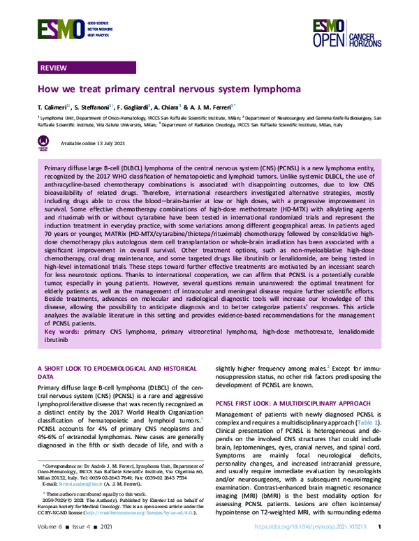 (PDF) How we treat primary central nervous system lymphoma