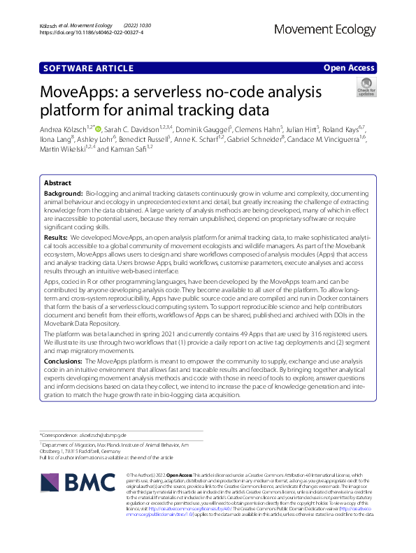 (PDF) MoveApps - a serverless no-code analysis platform for animal ...