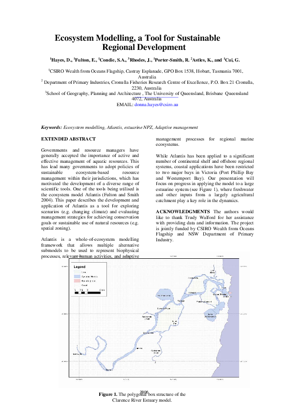 (PDF) Ecosystem Modelling: A tool for sustainable regional development ...