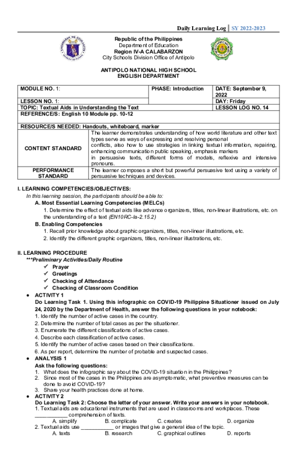 (DOC) WEEK 2 Textual Aids in Understanding the Text