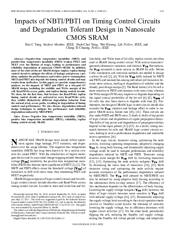 (PDF) Impacts of NBTI/PBTI on Timing Control Circuits and Degradation ...