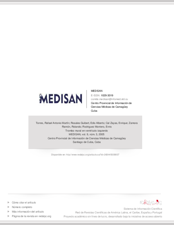 (PDF) Trombo mural en ventrículo izquierdo