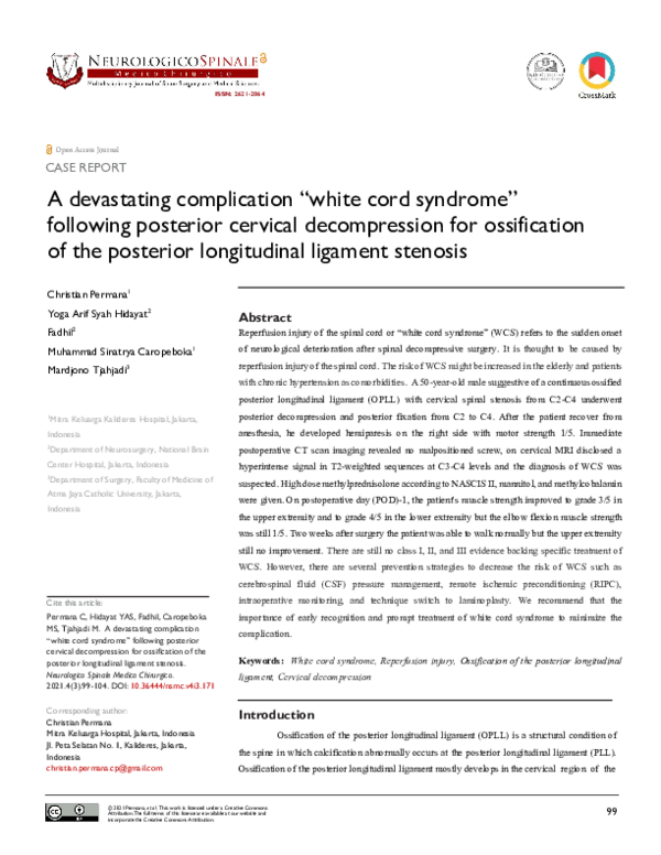 (PDF) A devastating complication “white cord syndrome” following ...
