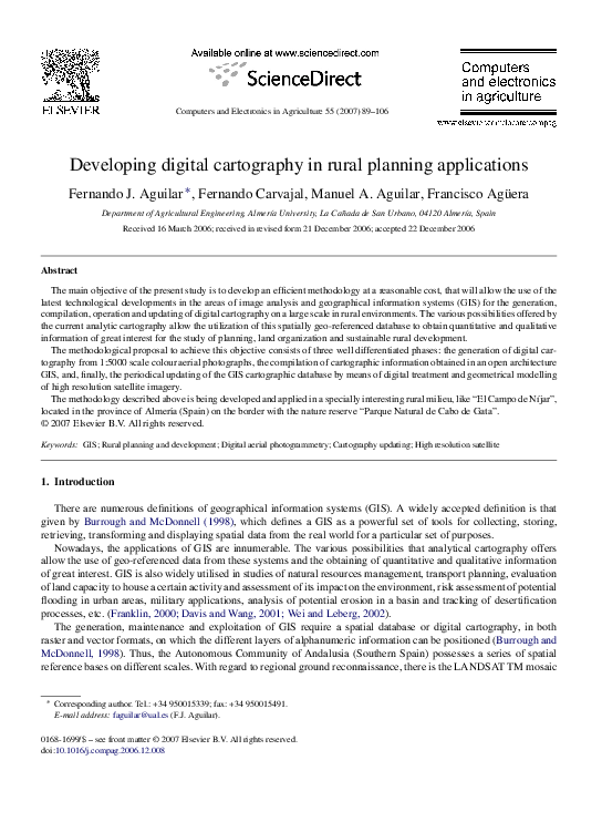 (PDF) Developing digital cartography in rural planning applications