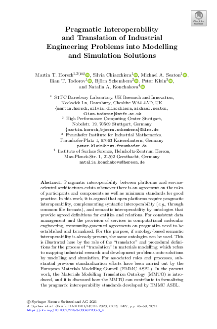 (PDF) Pragmatic Interoperability and Translation of Industrial Engineering Problems into ...