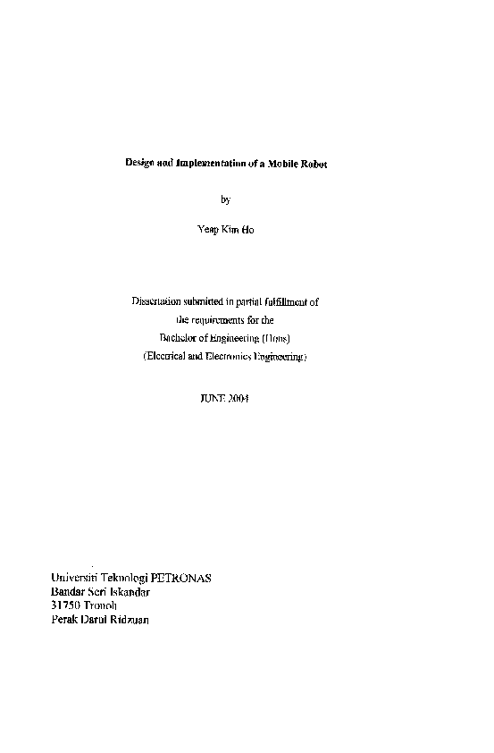 (PDF) Design and implementation of a mobile robot