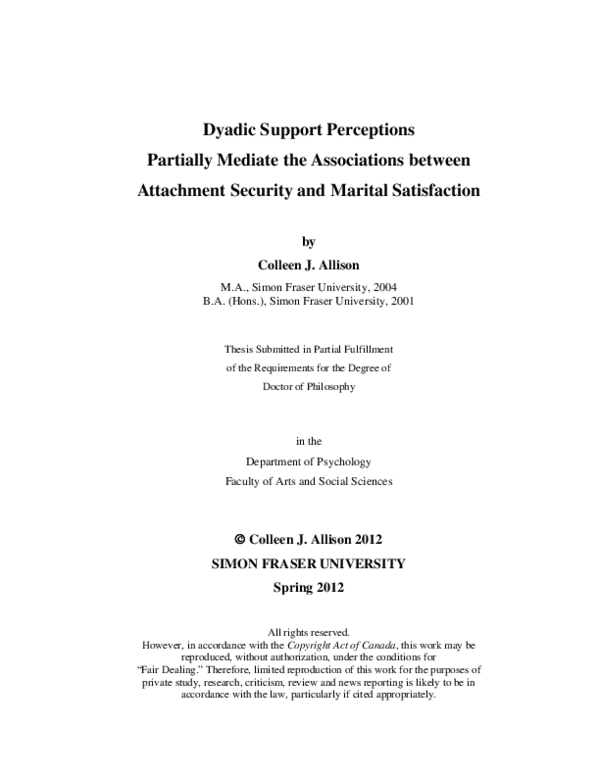 (PDF) Dyadic support perceptions partially mediate the associations ...