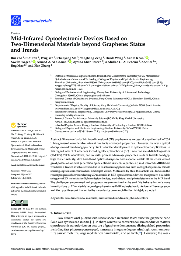 (PDF) Mid-Infrared Optoelectronic Devices Based on Two-Dimensional Materials beyond Graphene ...