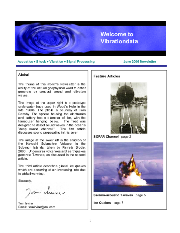 (PDF) Aloha! Welcome to Vibrationdata Sofar Channel Figure 2. Image ...