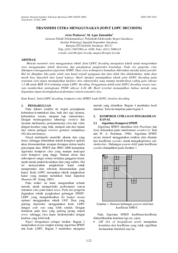 (PDF) Transmisi Citra Menggunakan Joint LDPC Decoding