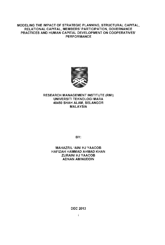 (PDF) Modeling the Impact of Strategic Planning Structural Capital Relational Capital Members ...