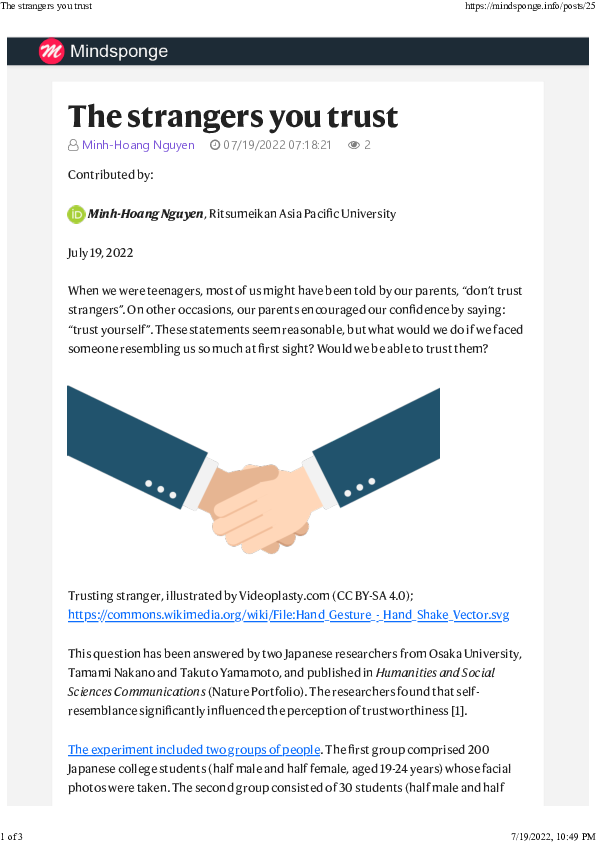(PDF) The strangers you trust