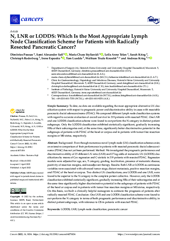 (PDF) N, LNR or LODDS: Which Is the Most Appropriate Lymph Node ...