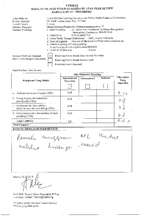 (PDF) Form Reviewer "Using Machine Learning Techniques to Earlier Predict Student's Performance