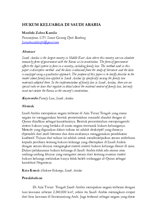 (PDF) Hukum Keluarga DI Saudi Arabia