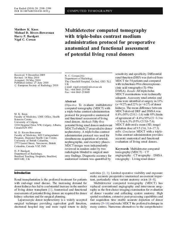 (PDF) Multidetector computed tomography with triple-bolus contrast ...