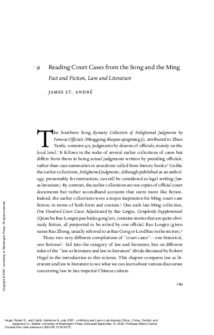 (PDF) Reading Court Cases from the Song and the Ming: Fact and Fiction ...