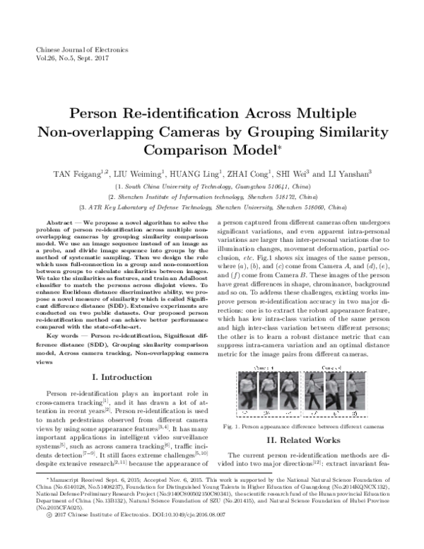 (PDF) Person Re-identification Across Multiple Non-overlapping Cameras by Grouping Similarity ...