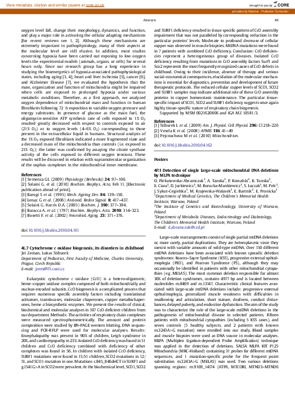 (PDF) Detection of single large-scale mitochondrial DNA deletions by MLPA technique