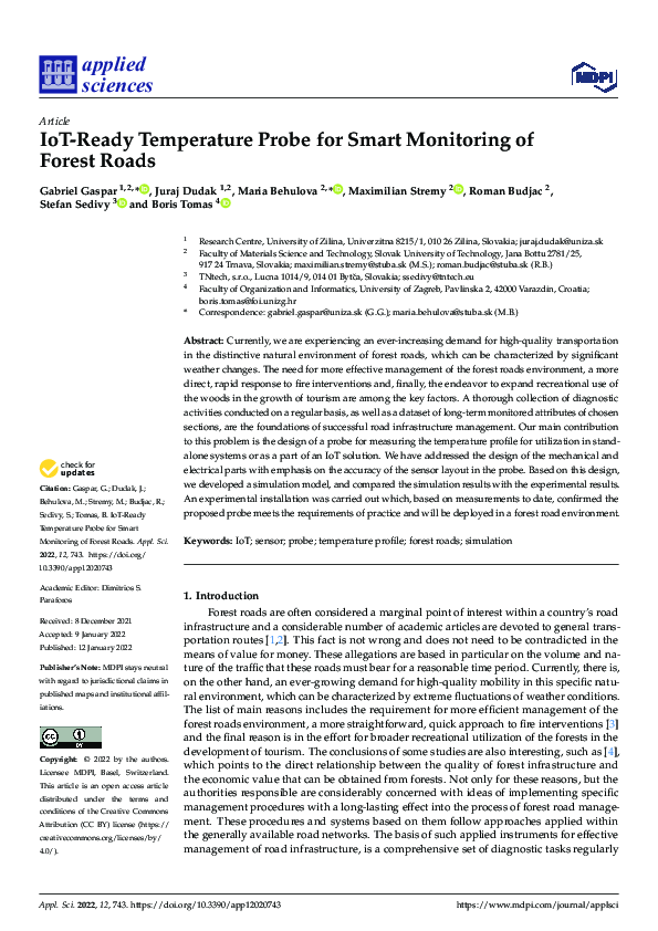 (PDF) IoT-Ready Temperature Probe for Smart Monitoring of Forest Roads