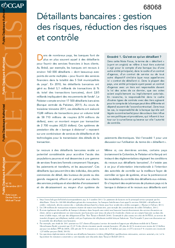 (PDF) Détaillants bancaires : gestion des risques, réduction des risques et contrôle