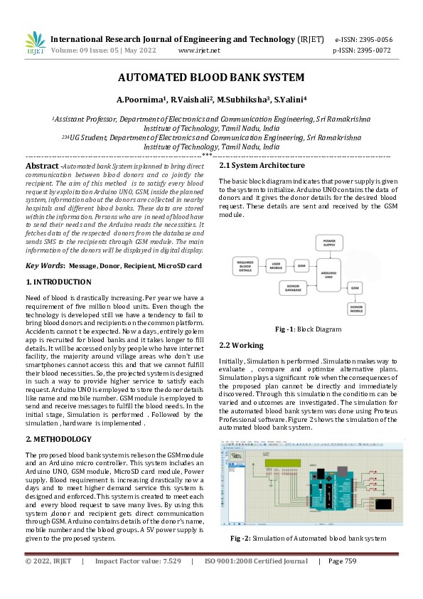 (PDF) AUTOMATED BLOOD BANK SYSTEM