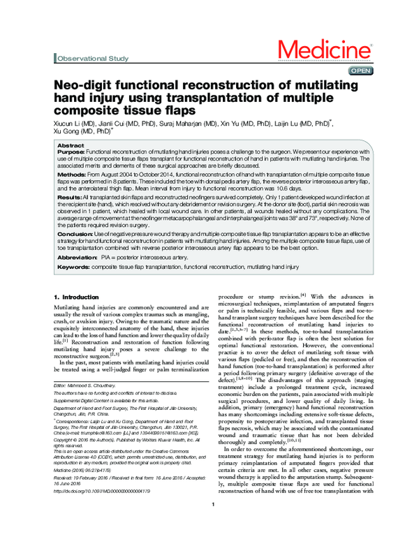 (PDF) Neo-digit functional reconstruction of mutilating hand injury ...